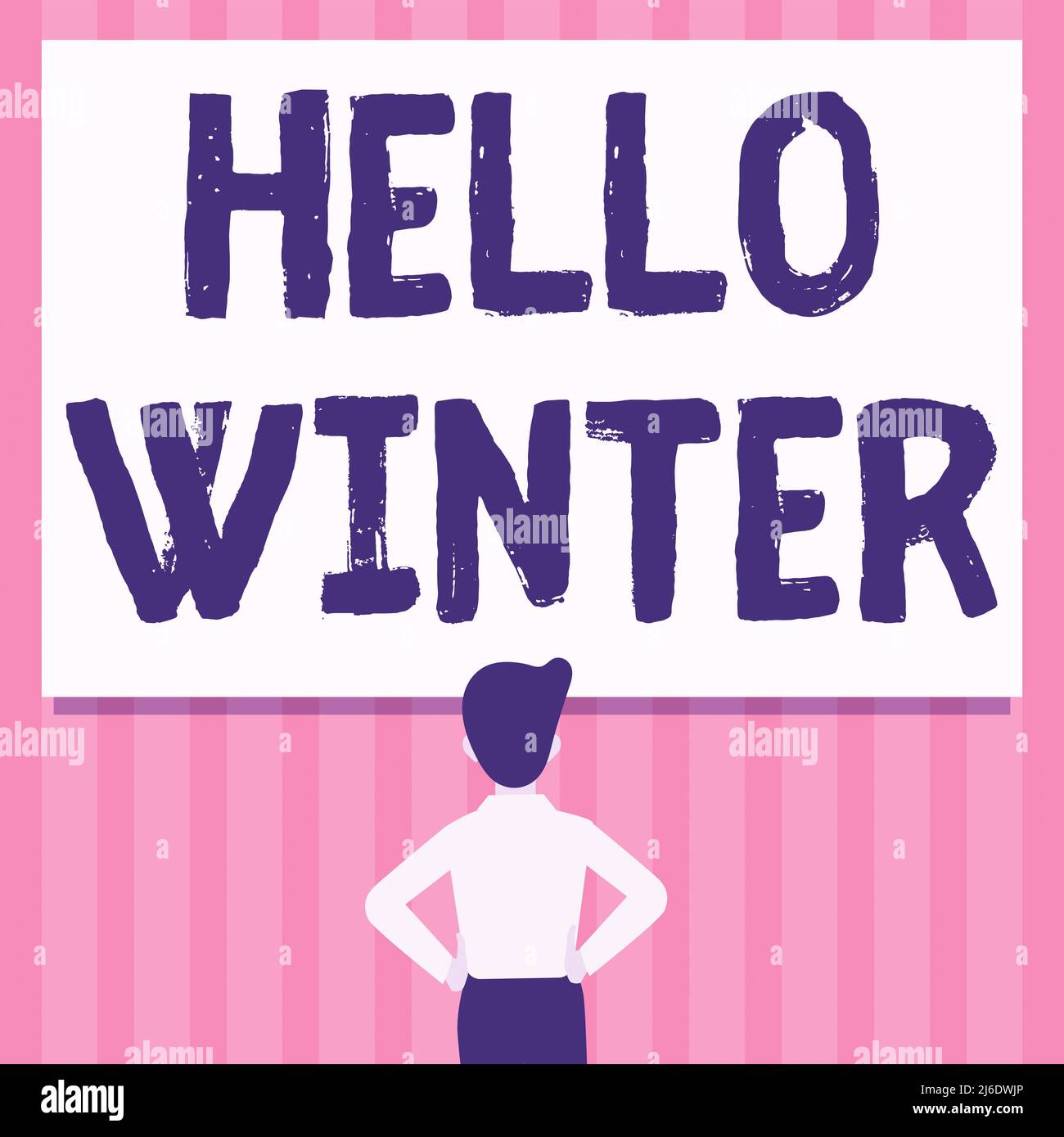 Text sign showing Hello Winter. Business idea coldest season of the ...