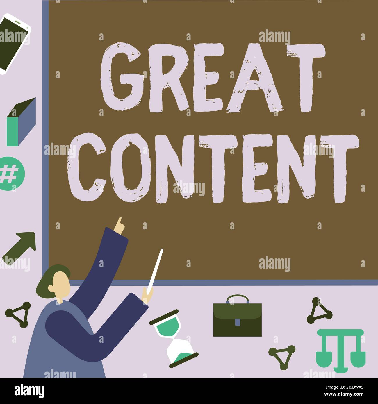 Sign displaying Great Content. Concept meaning Satisfaction ...