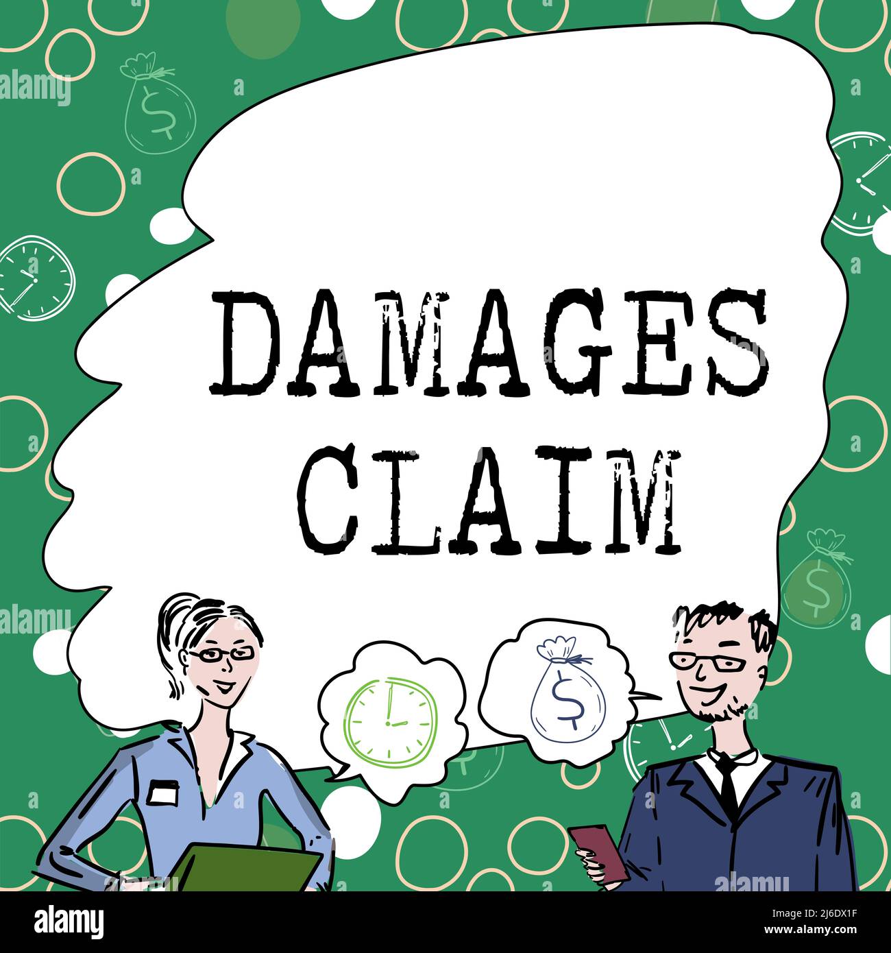 Conceptual display Damages Claim. Word Written on Demand Compensation ...