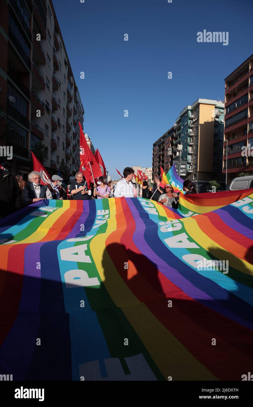 Italian people demonstrates for peace during the Peace demonstration of ...