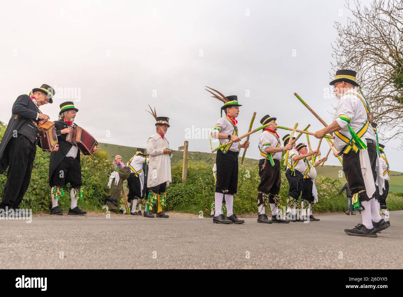 Morris men below the long man of wilmington hi-res stock photography ...
