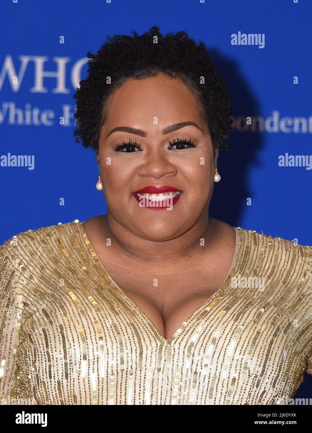 Yamiche Alcindor arriving at the 2022 White House Correspondents ...