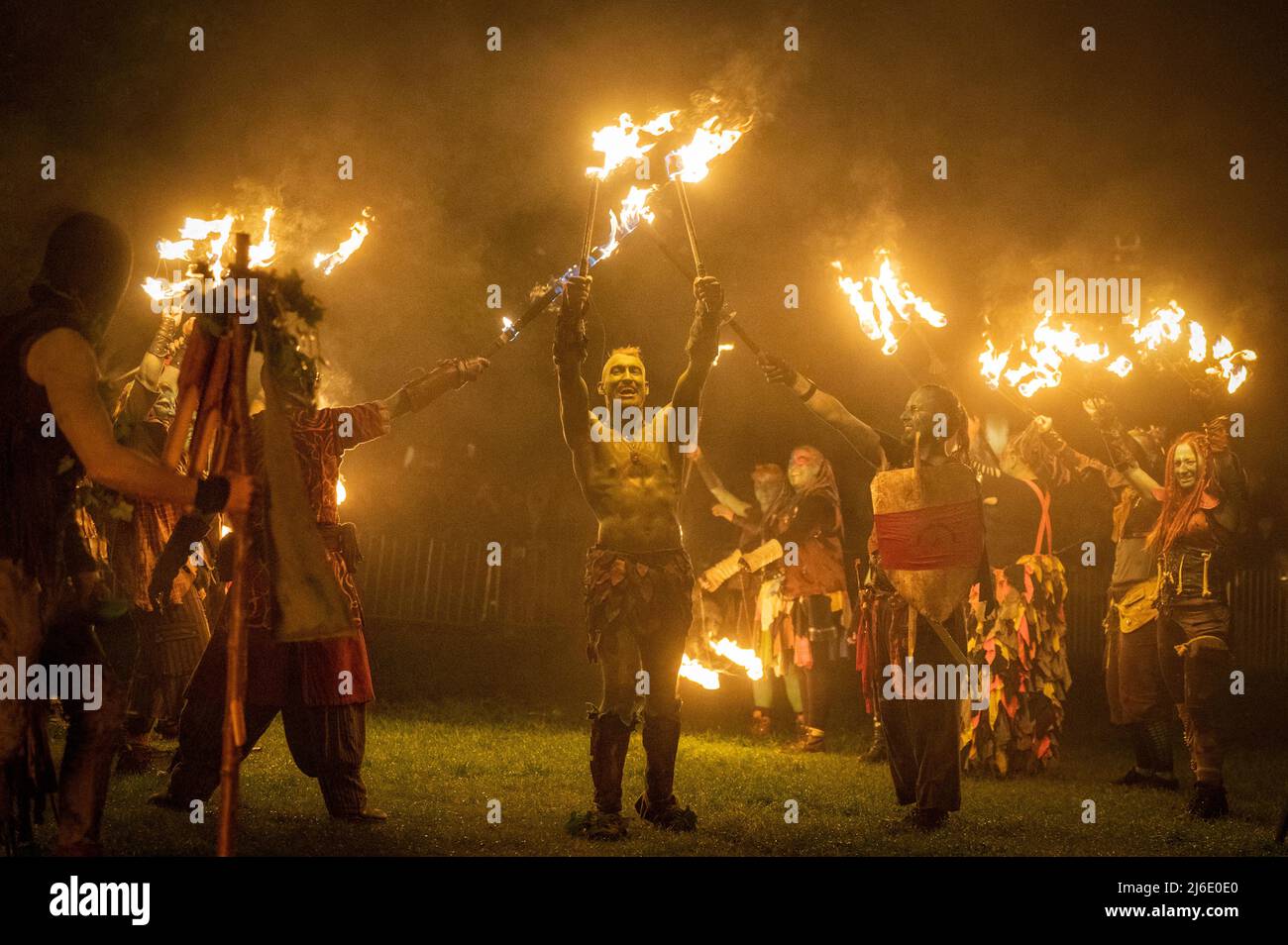 The Green Man during the Beltane Fire Festival in Edinburgh. A dynamic ...