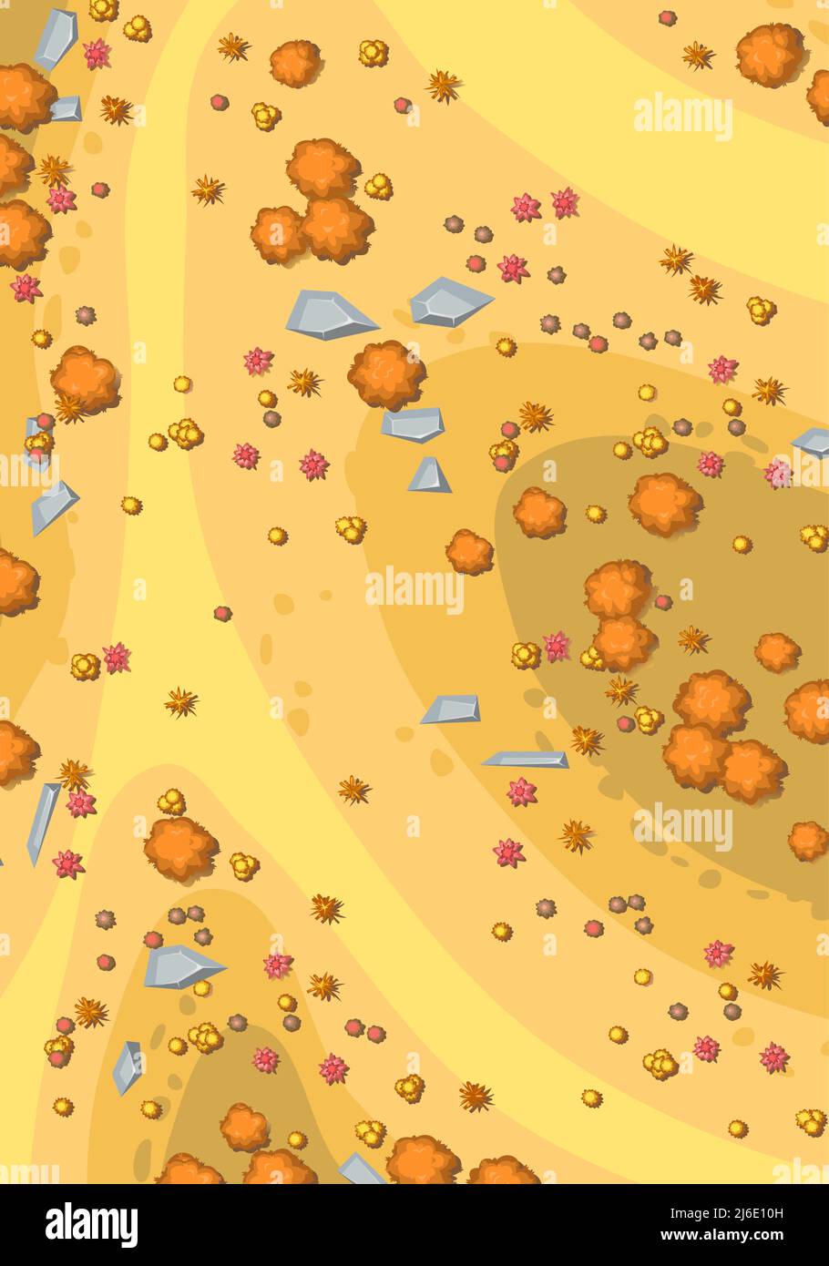 Autumn landscape top view. Scene with yellow and orange trees and ...