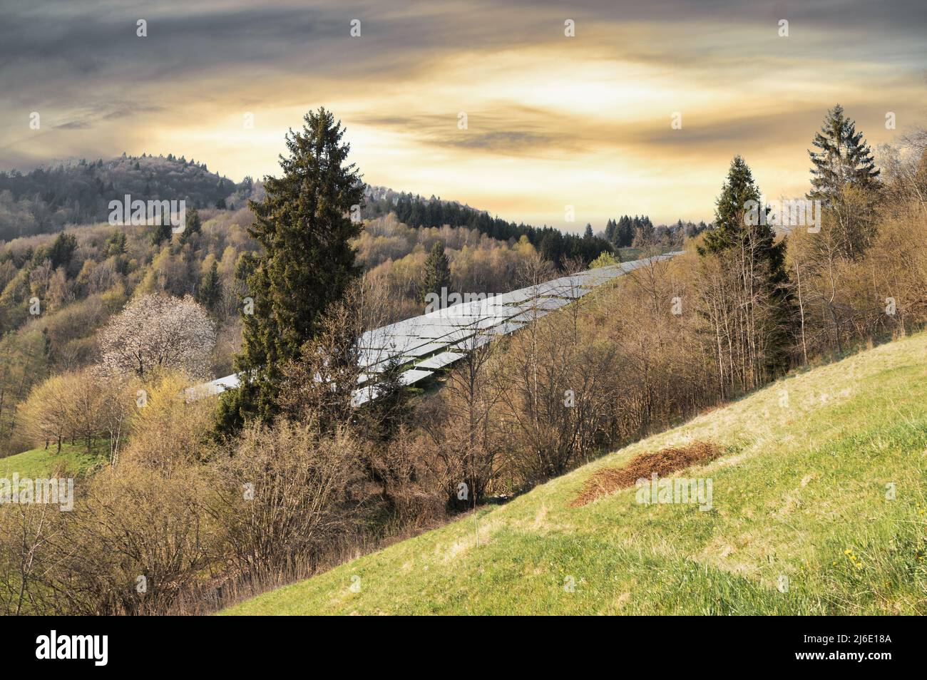 Independent power generation of a mountain village with solar panels ...