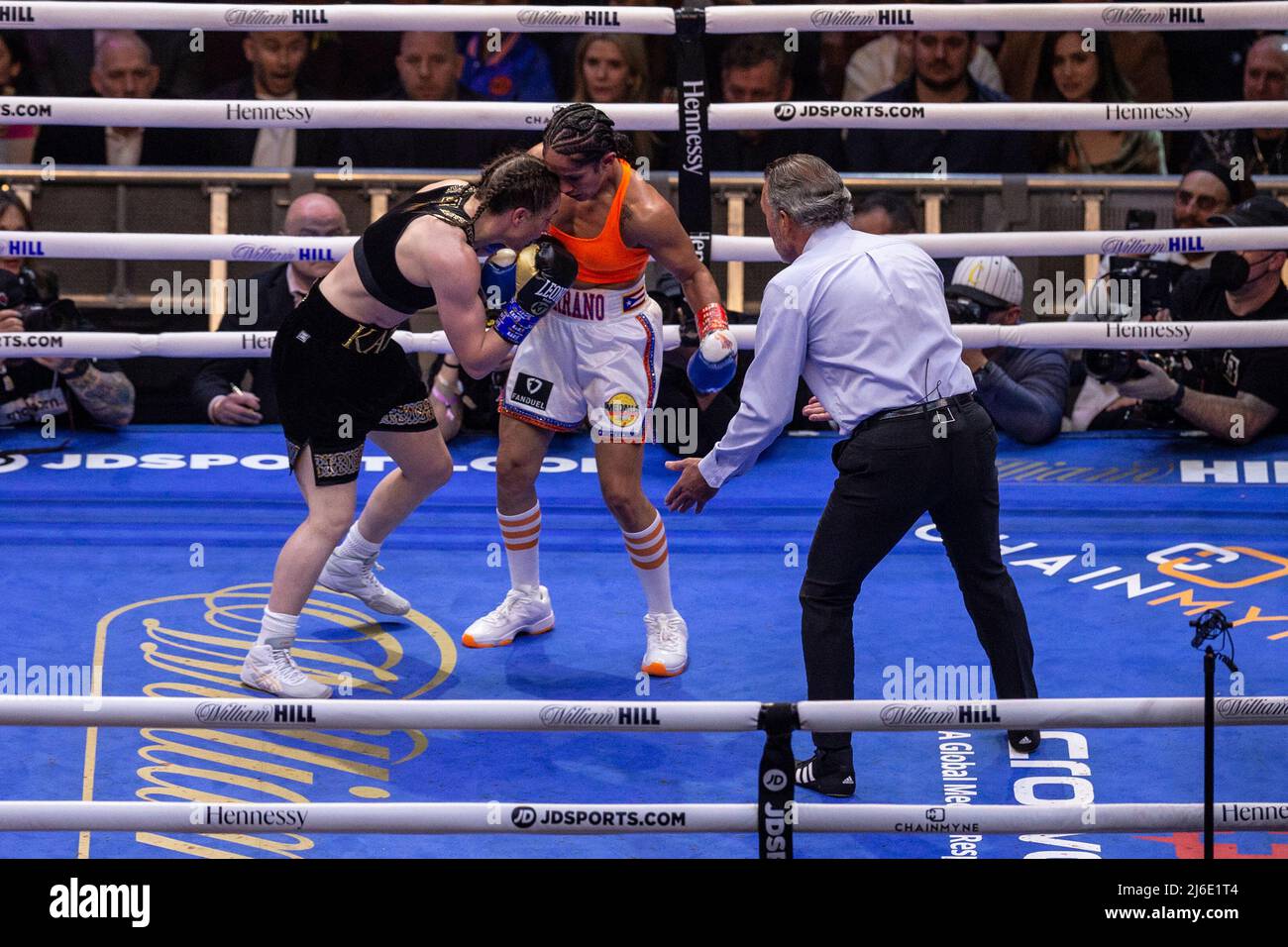 New York, NY - April 30: 2022: Katie Taylor fights Amanda Serrano for ...