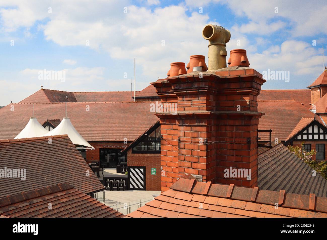 Chester Rooftops / Red Brick, Chimney, Slate Stock Photo - Alamy