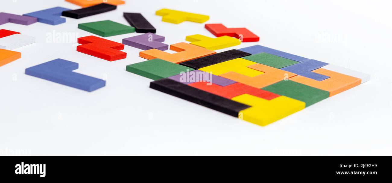 puzzle construction. Wooden strategy game for children. Intellectual ...