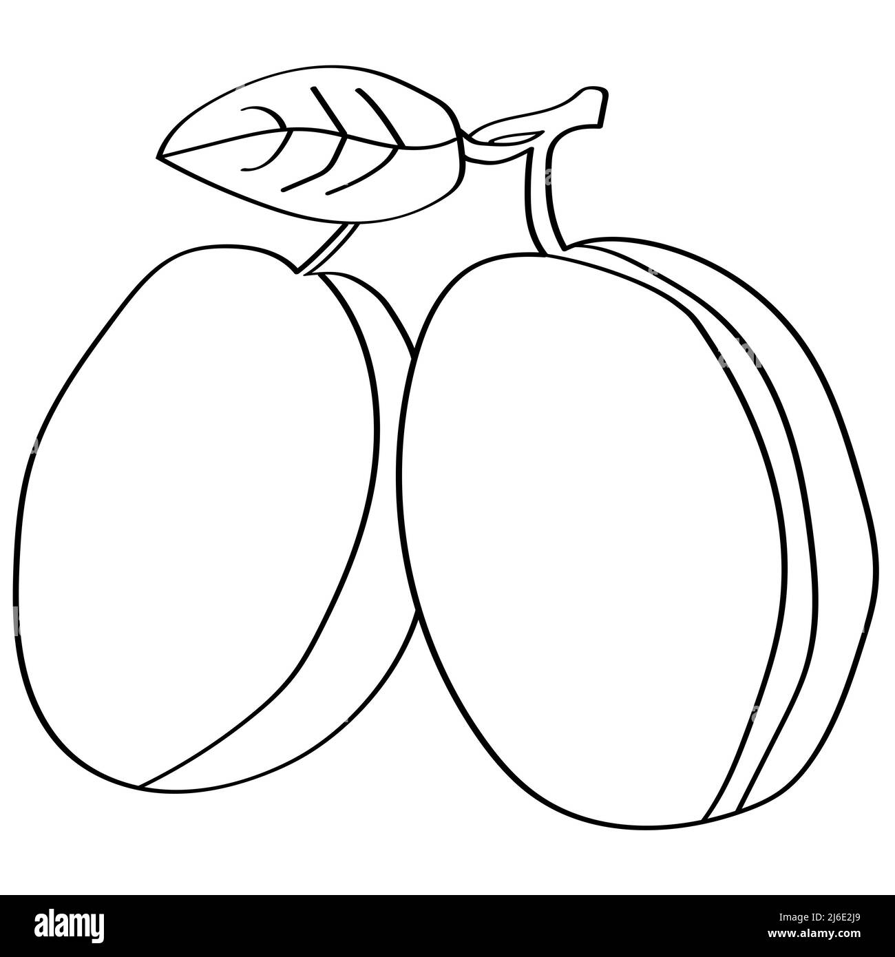 Cartoon plum icon isolated on white background for art design Stock ...