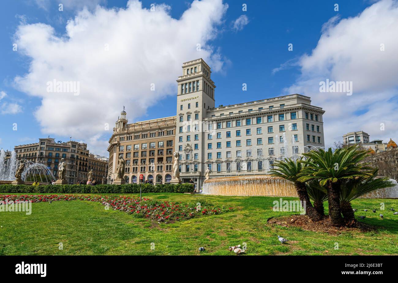 Placa de Catalunya (Catalonia Square) a large square in central ...