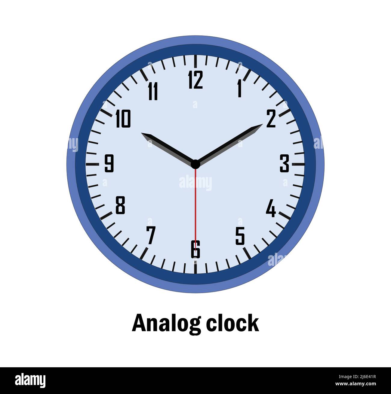 blue color Analog clock time.10-10, with white background. vector Stock ...