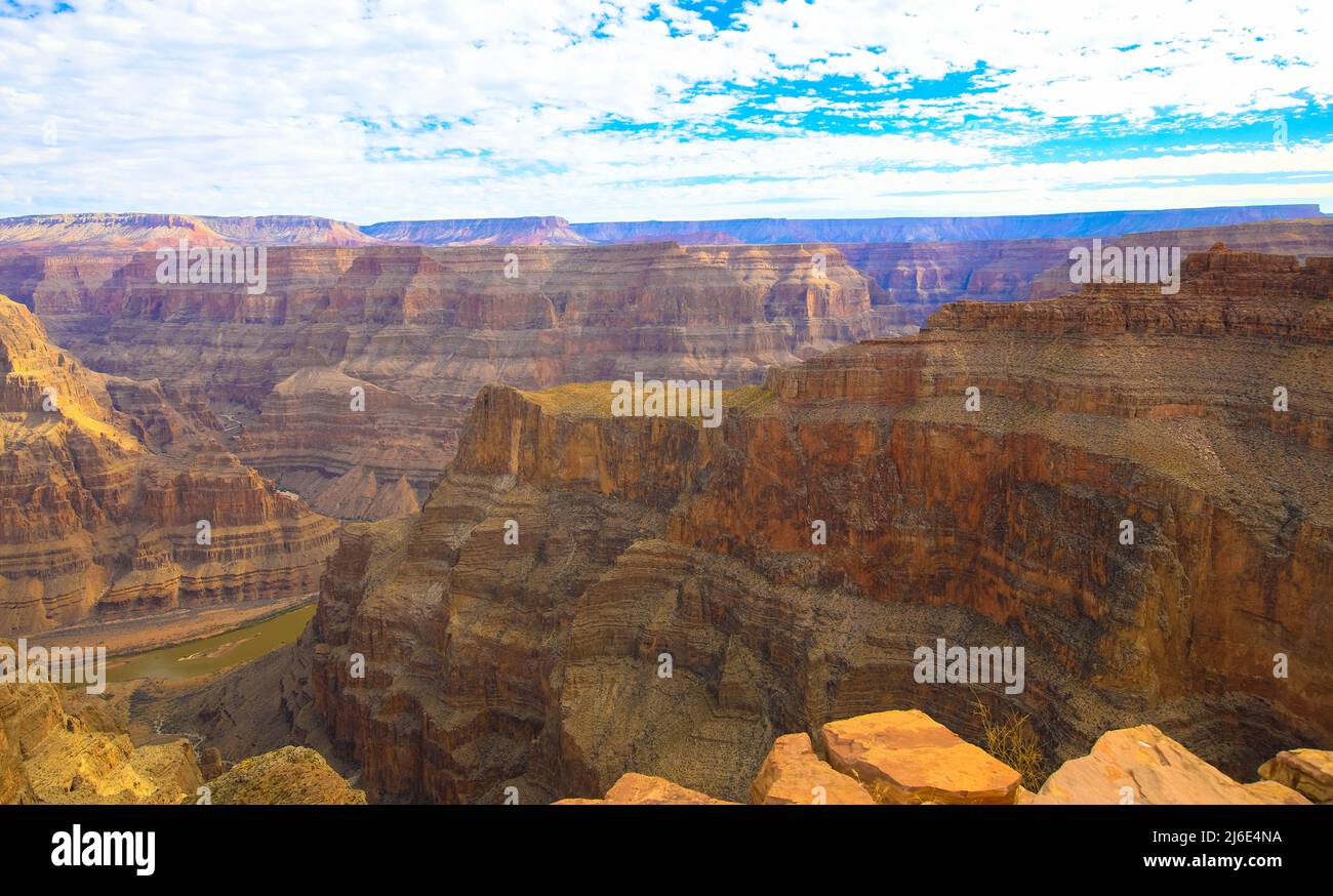Panorama view of amazing natural geological formation, Grand Canyon in ...
