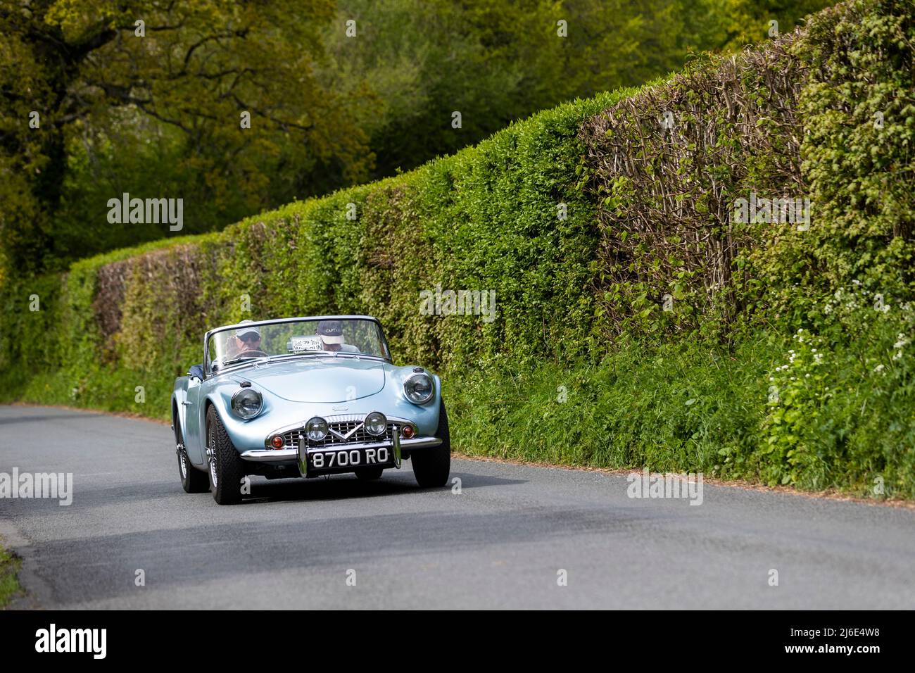 Daimler SP250 taking part in the classic cars springtime Rotary Club ...