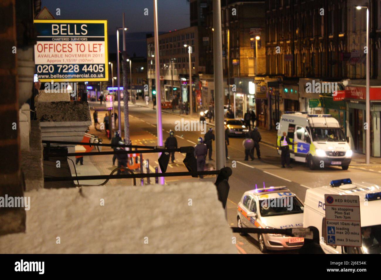 A selection of photos taken on the night of the London Riots in Clapham ...
