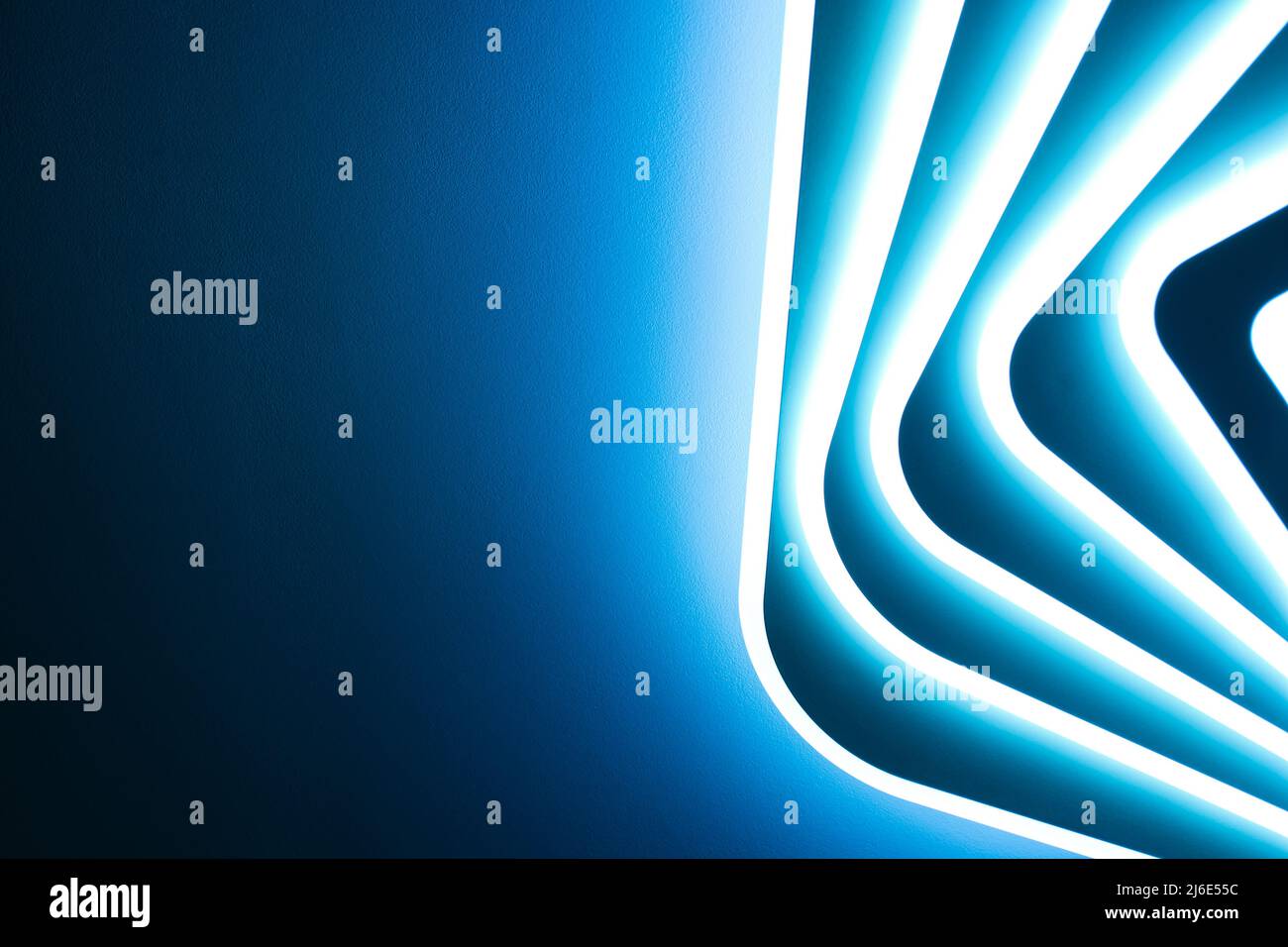 Abstraction, banner background. Blue bright light from a multi-level ...