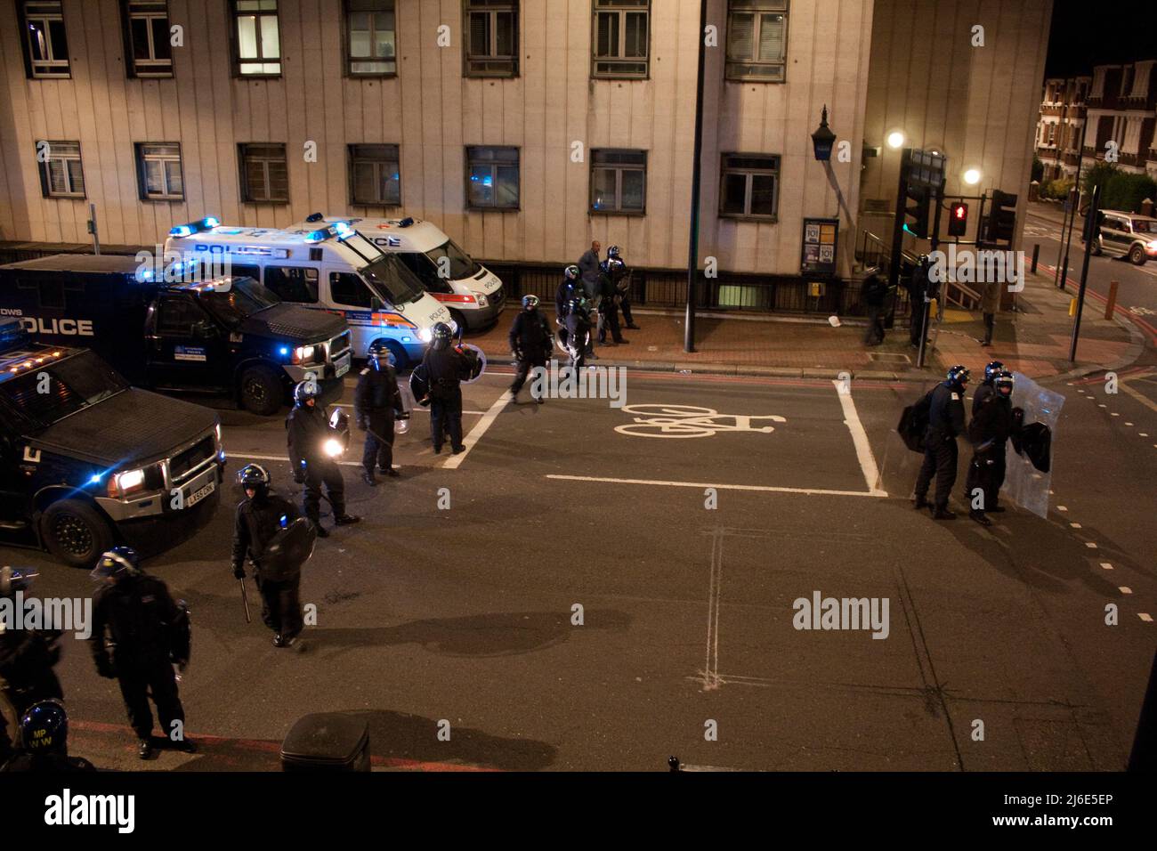 A selection of photos taken on the night of the London Riots in Clapham ...