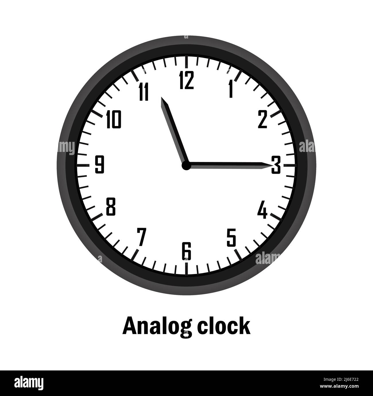 Analog clock time. 11.15. with white background. vector Stock Vector ...