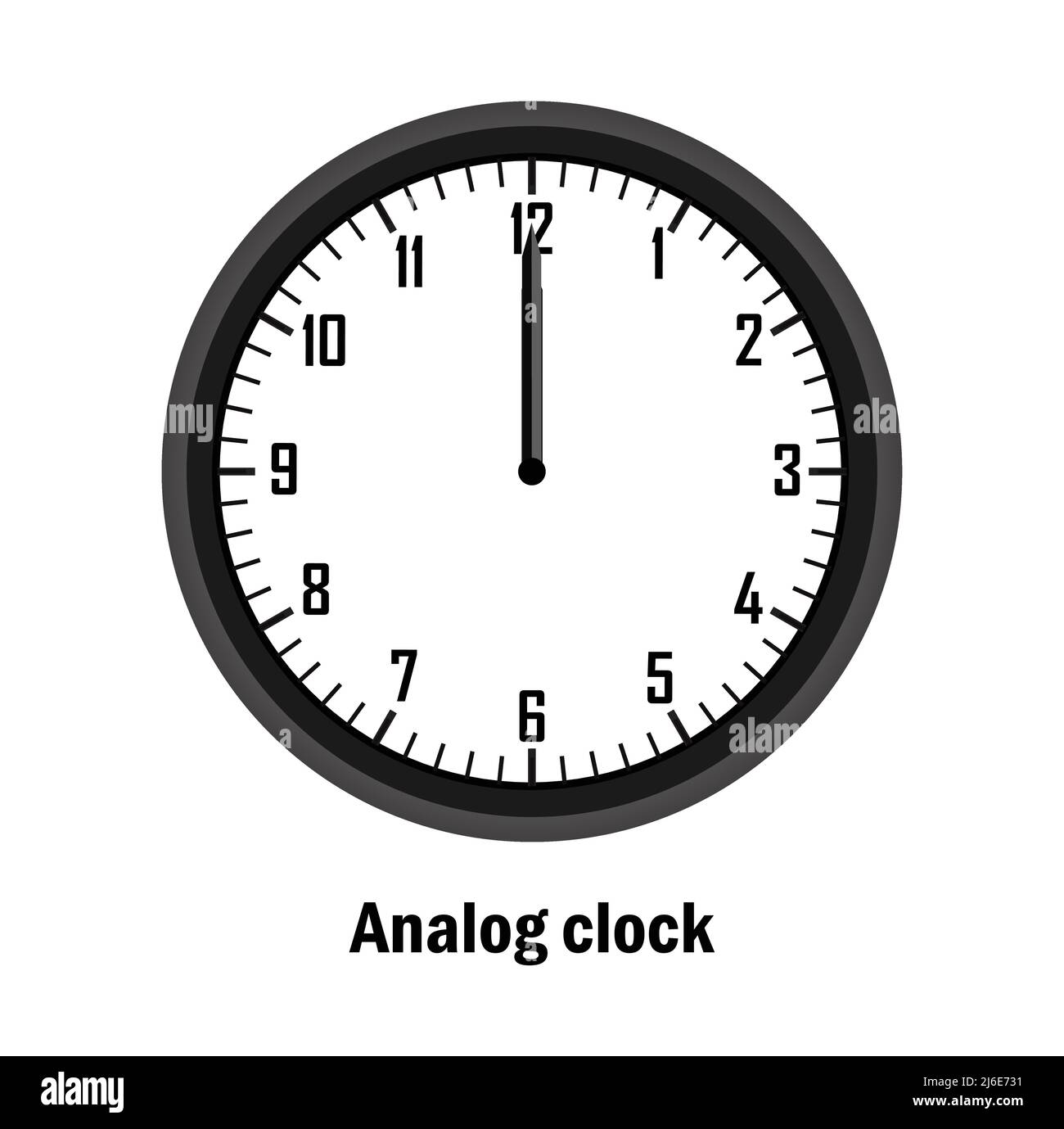 Analog clock time. 12.00. with white background. vector Stock Vector ...