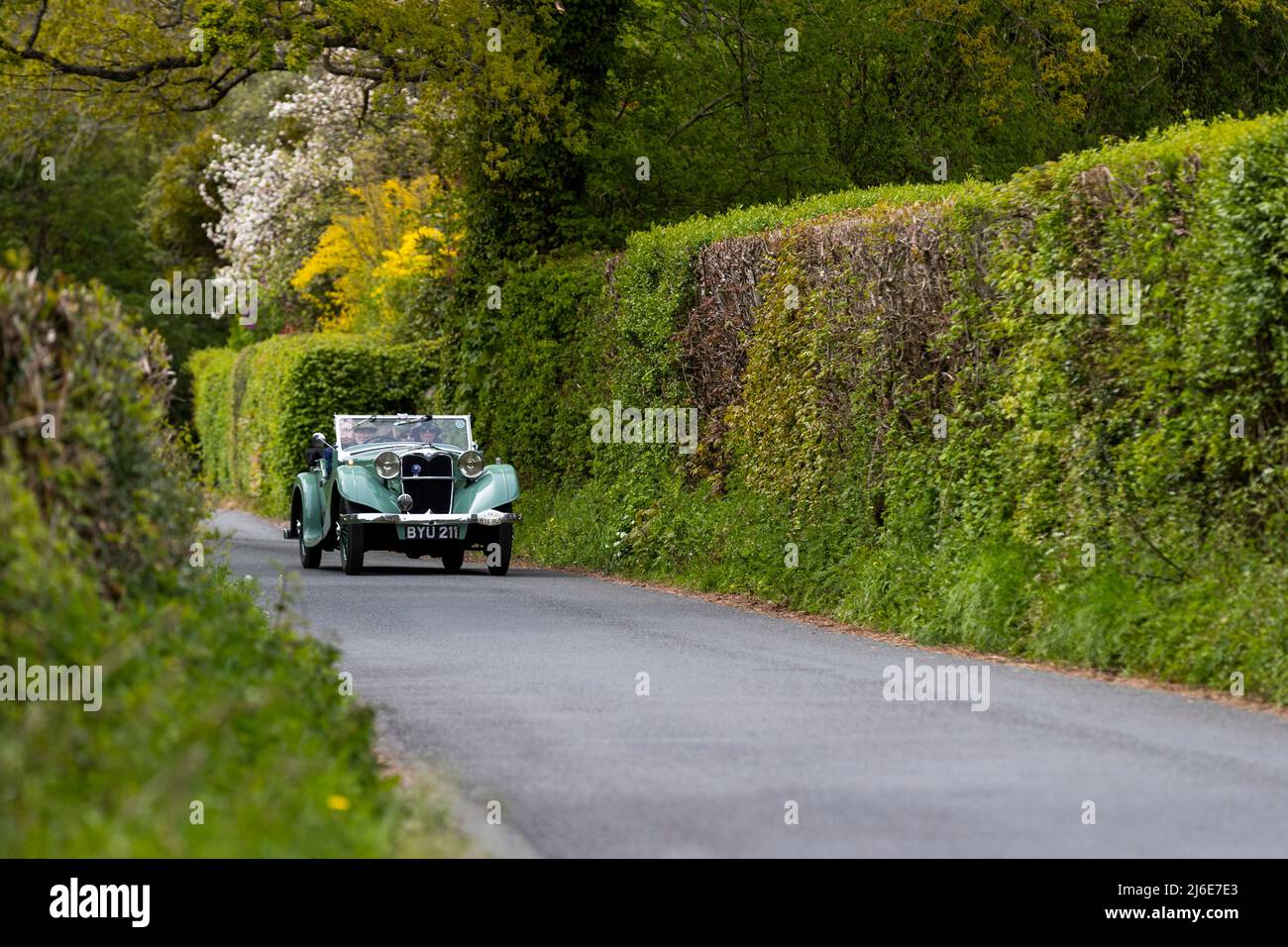 1935 Riley 12/4 Lynx 2+2 sports car taking part in the classic cars ...