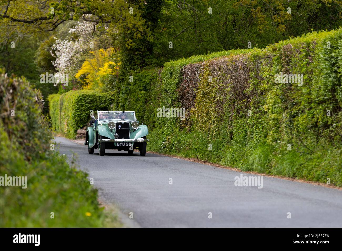 1935 Riley 12/4 Lynx 2+2 sports car taking part in the classic cars ...