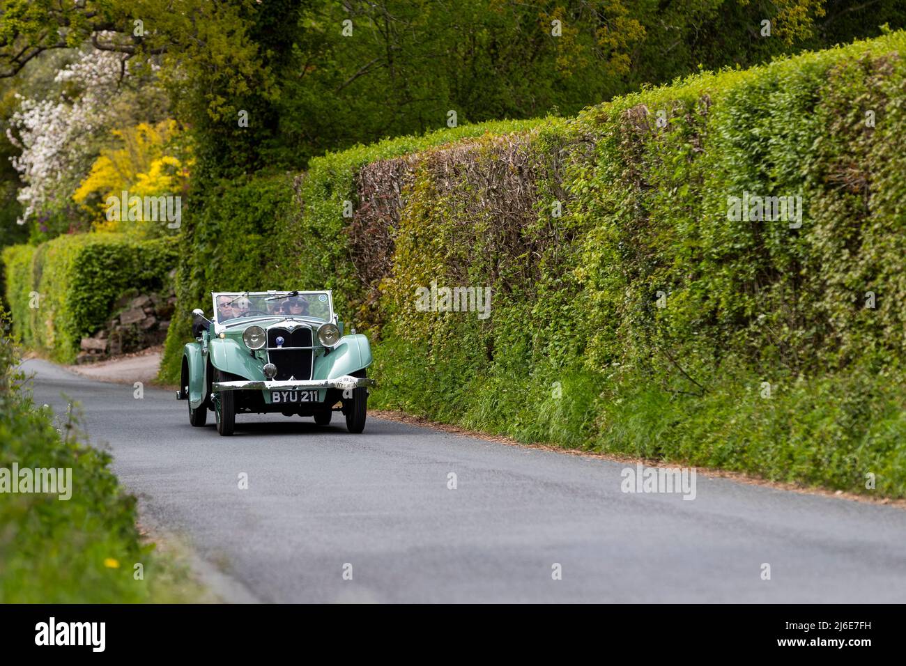 1935 Riley 12/4 Lynx 2+2 sports car taking part in the classic cars ...