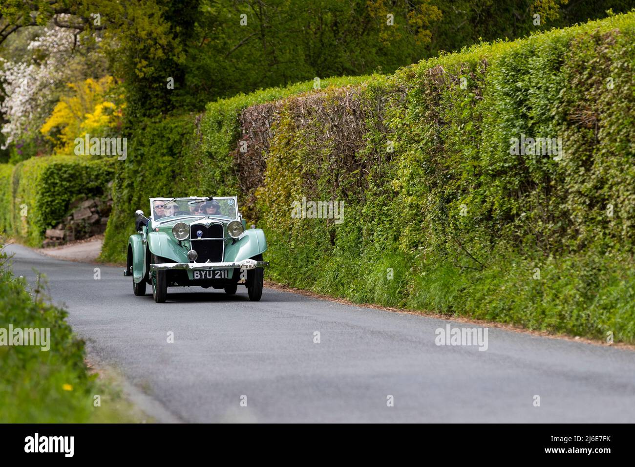 1935 Riley 12/4 Lynx 2+2 sports car taking part in the classic cars ...