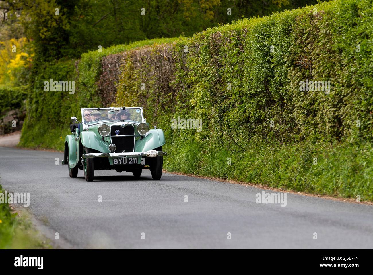 1935 Riley 12/4 Lynx 2+2 sports car taking part in the classic cars ...