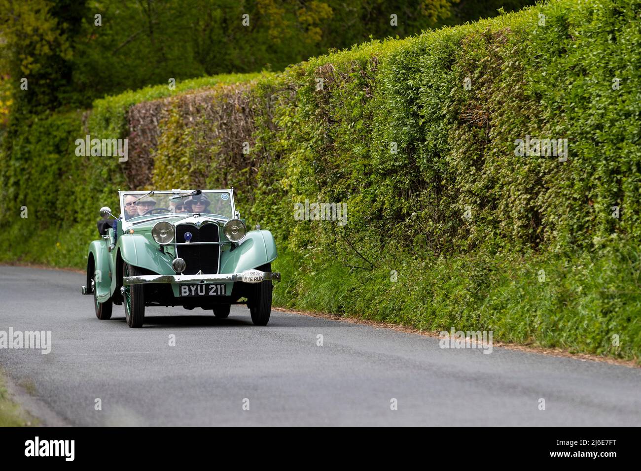 1935 Riley 12/4 Lynx 2+2 sports car taking part in the classic cars ...