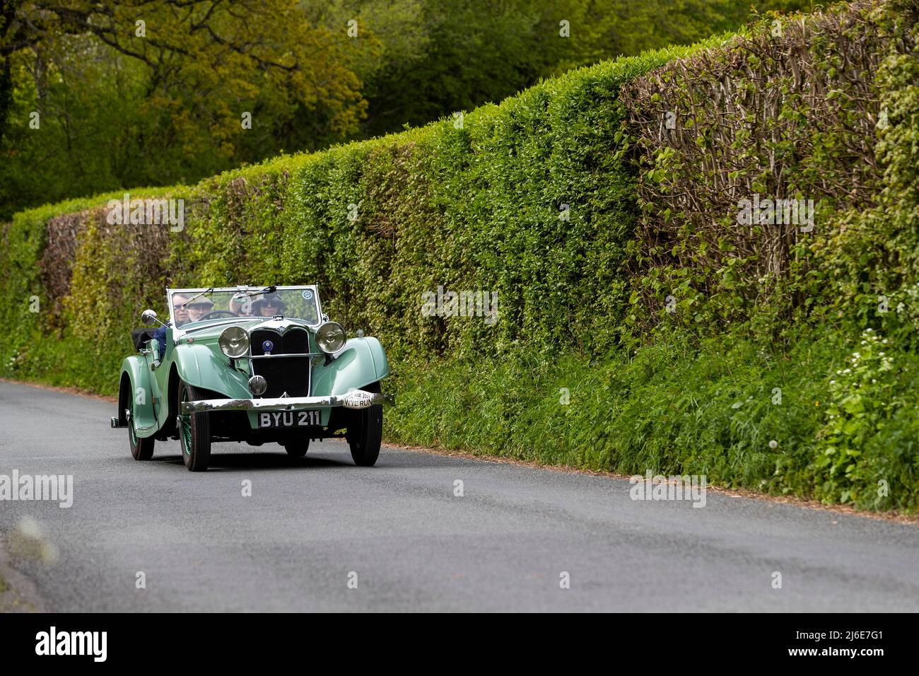 1935 Riley 12/4 Lynx 2+2 sports car taking part in the classic cars ...