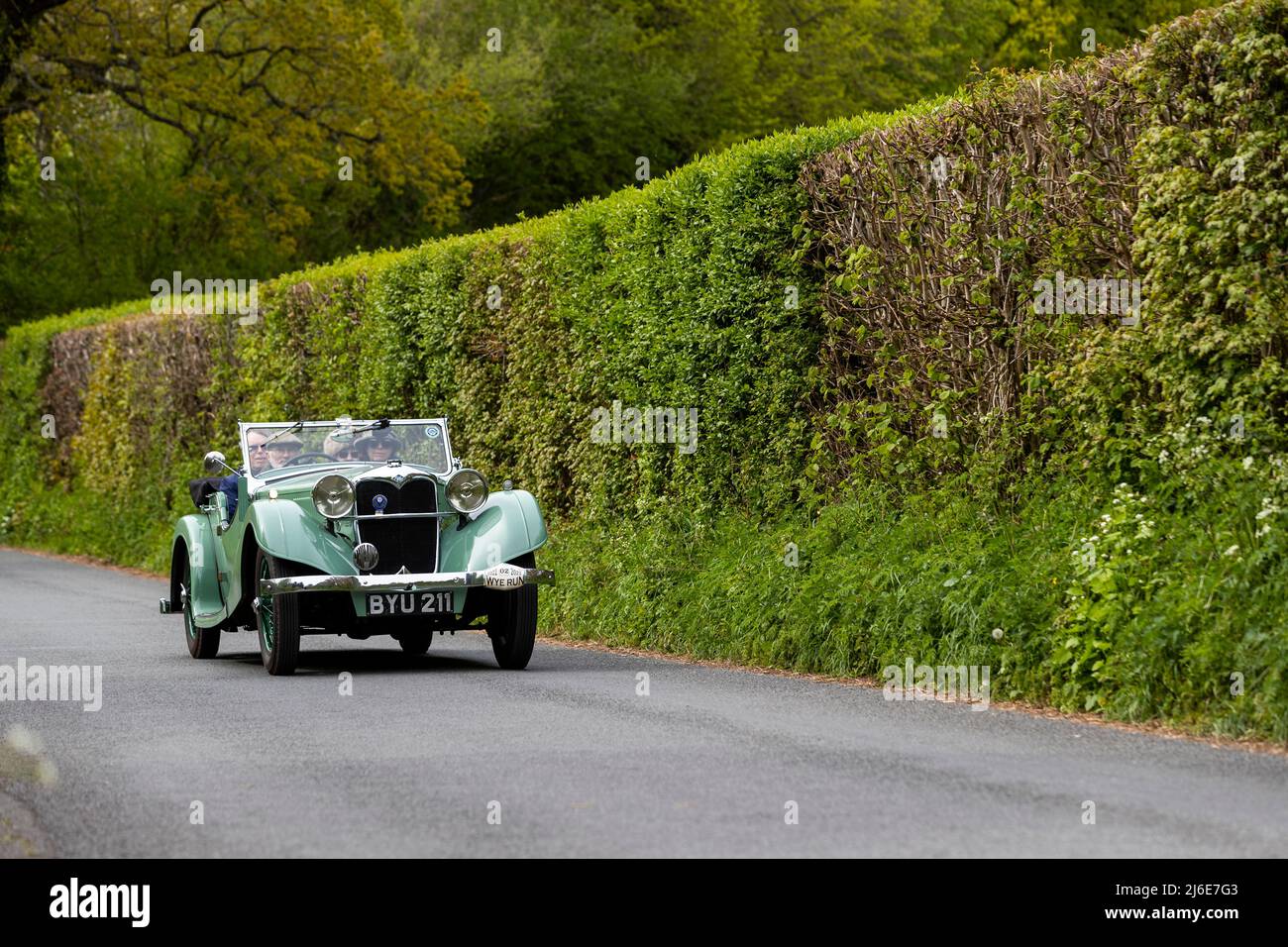 1935 Riley 12/4 Lynx 2+2 sports car taking part in the classic cars ...