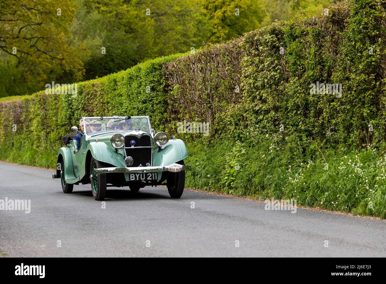 1935 Riley 12/4 Lynx 2+2 sports car taking part in the classic cars ...