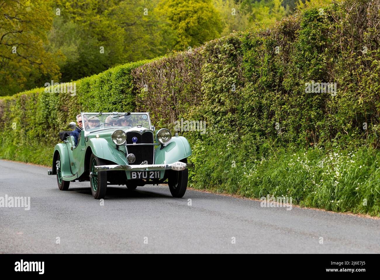 1935 Riley 12/4 Lynx 2+2 sports car taking part in the classic cars ...