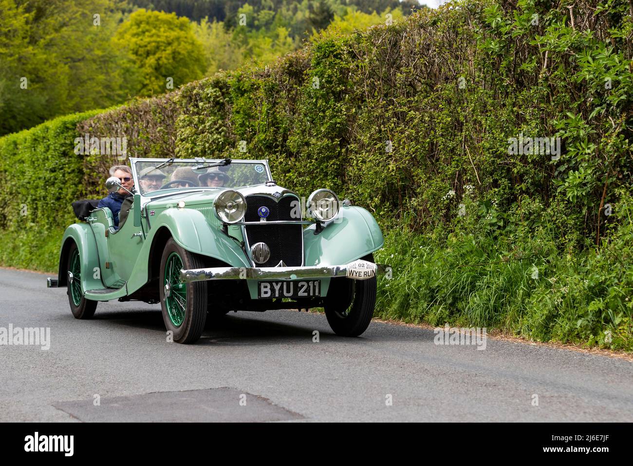 1935 Riley 12/4 Lynx 2+2 sports car taking part in the classic cars ...