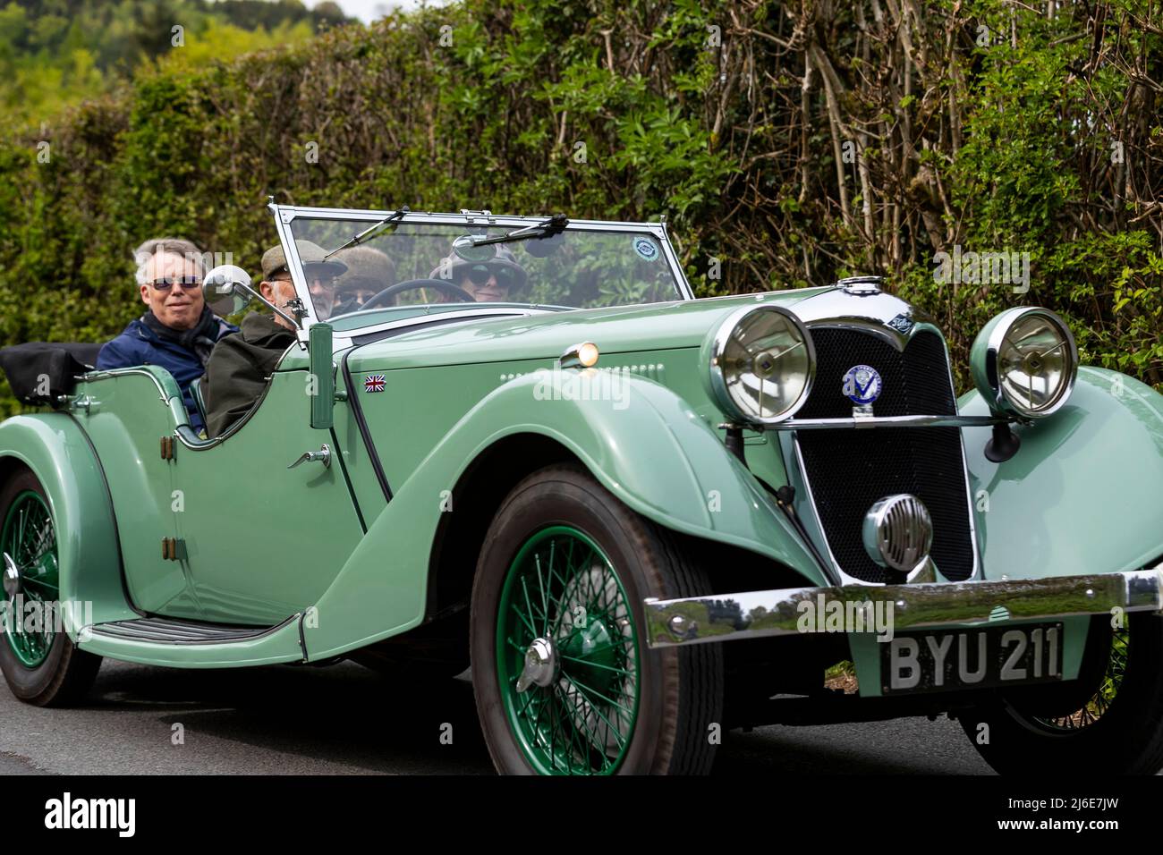 1935 Riley 12/4 Lynx 2+2 sports car taking part in the classic cars ...