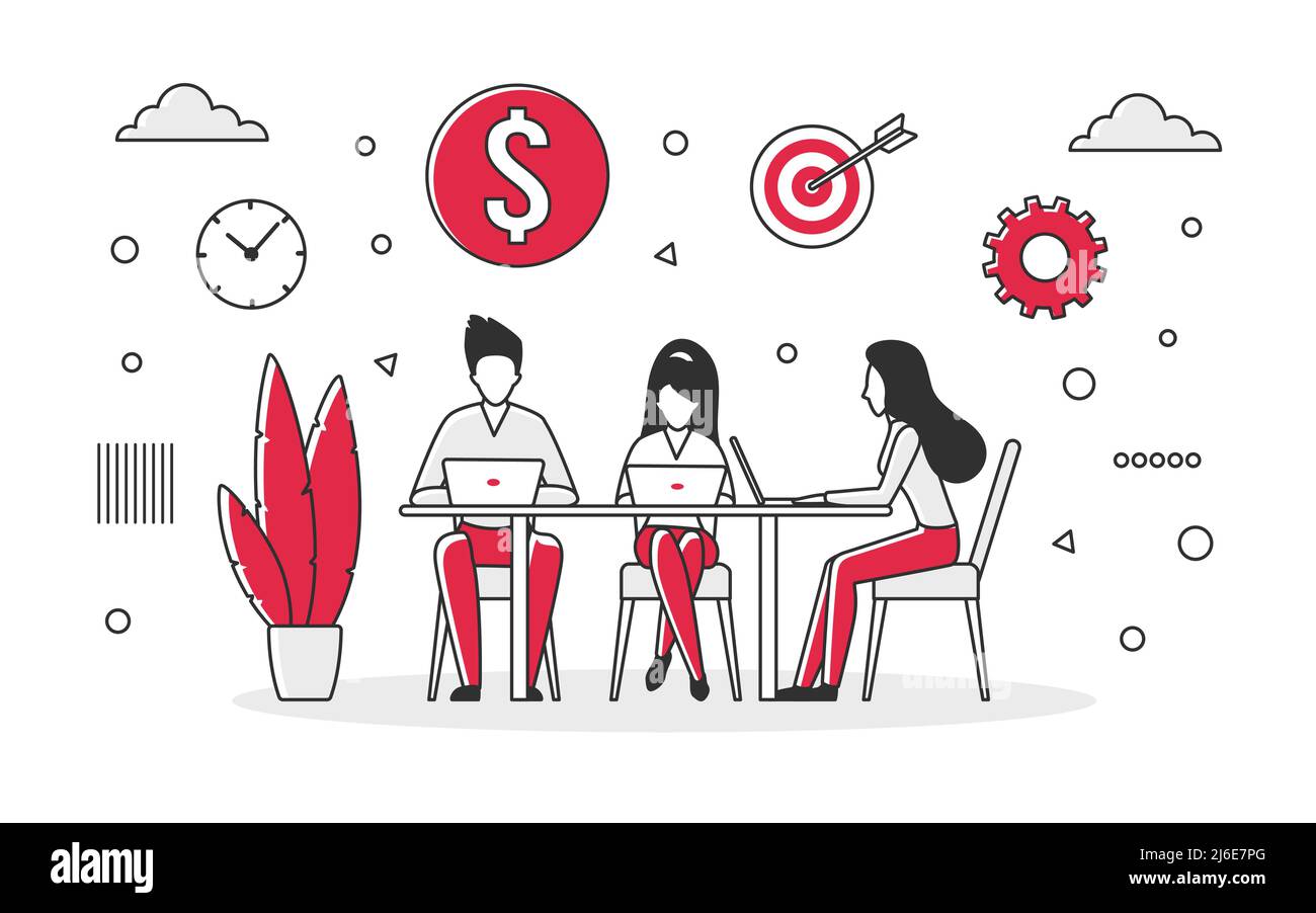 Business collaborative team achieving common goals. Teamwork ability ...