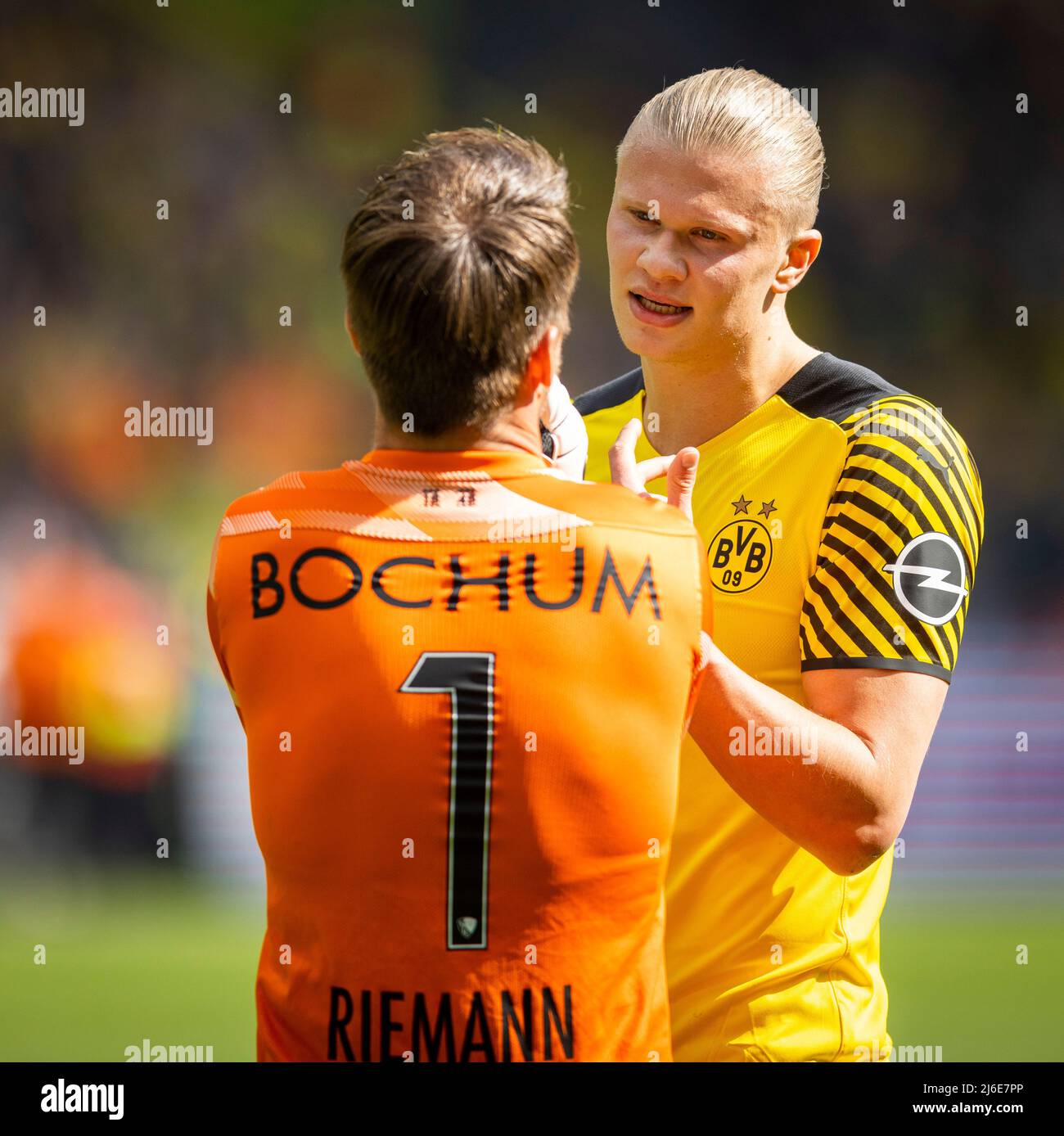 Torwart Manuel Riemann (Bochum), Erling Haaland (BVB) Borussia Dortmund ...