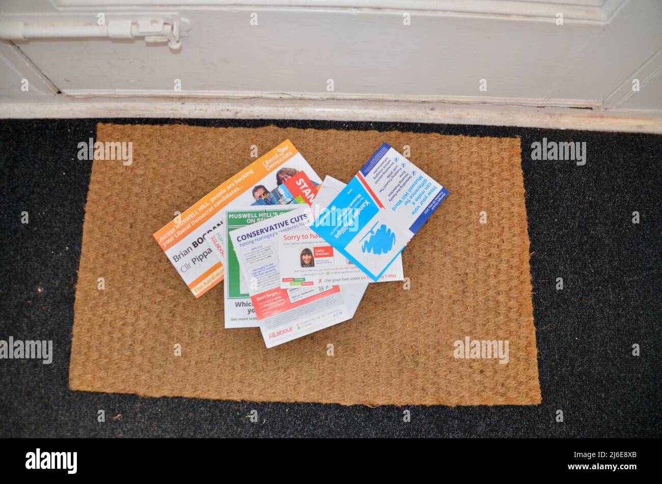 leaflets from political parties put through front door during local ...