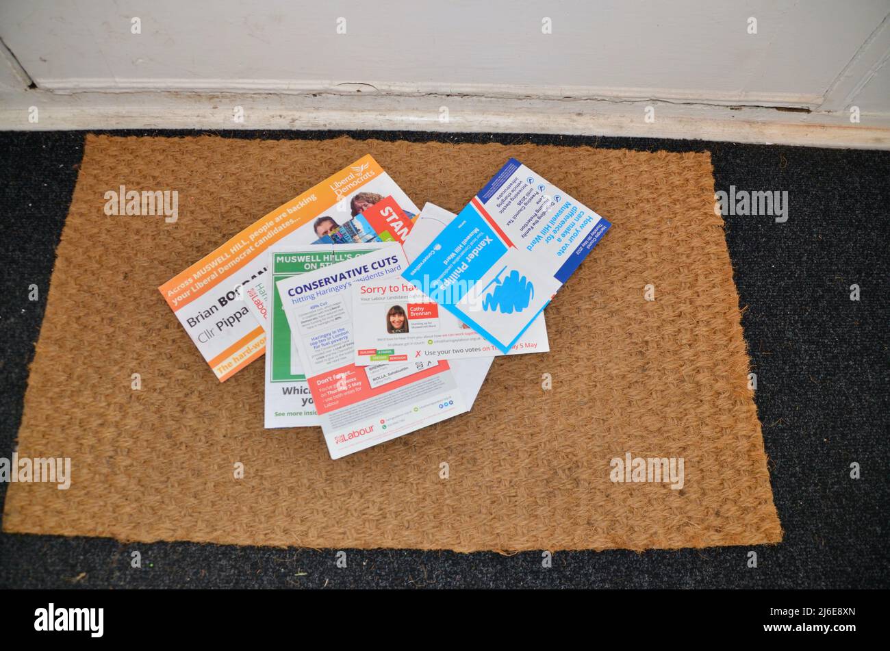 leaflets from political parties put through front door during local ...