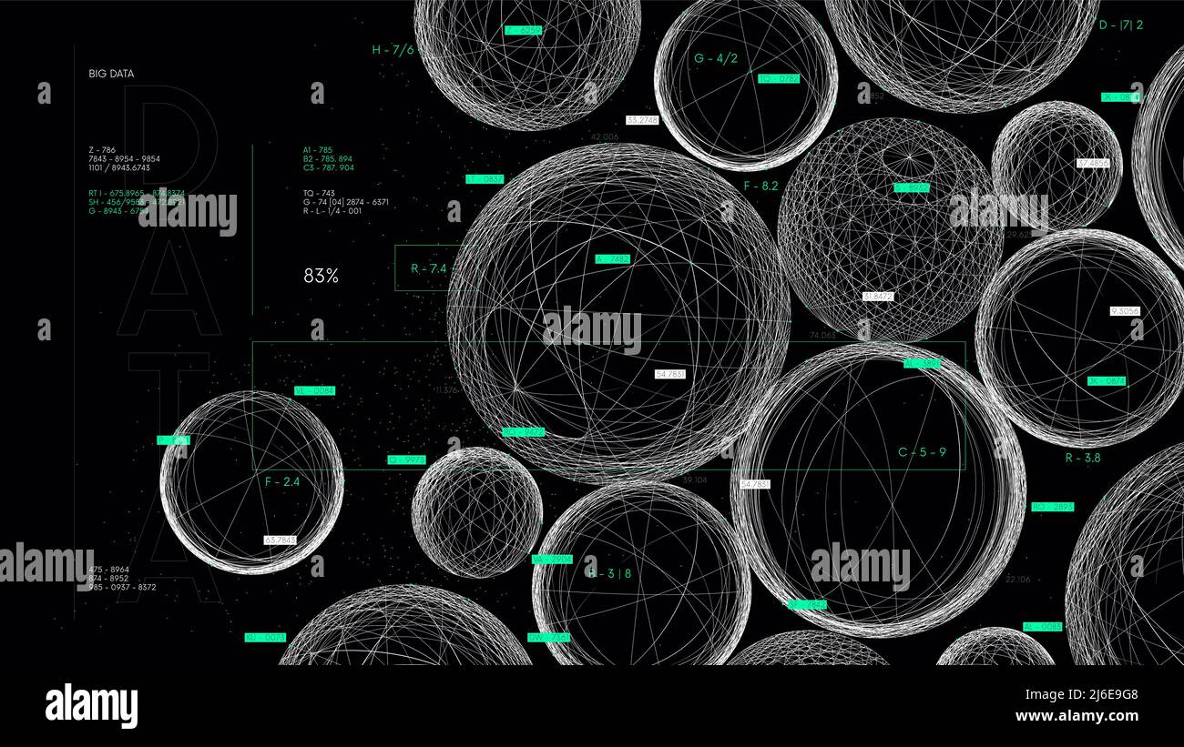 Visualization of information databases, analysis and processing of data flow, conceptual ...