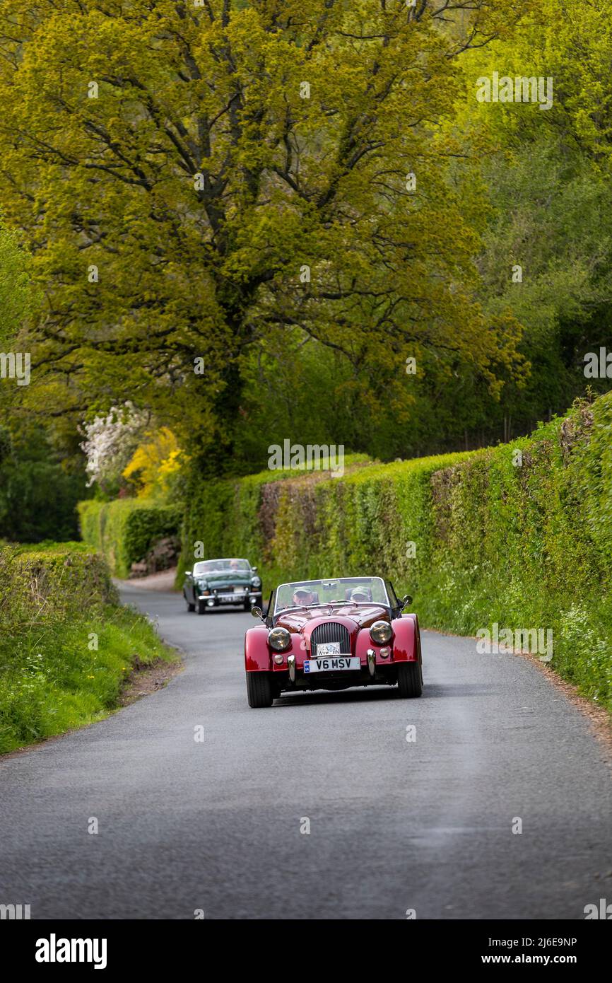 Classic cars on the spring Wye Run through Wales and the Wye Valley ...