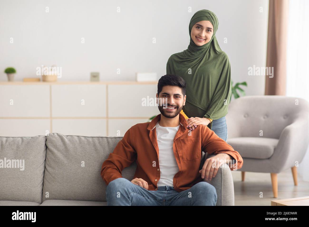 Two happy smiling muslim islamic hi-res stock photography and images ...