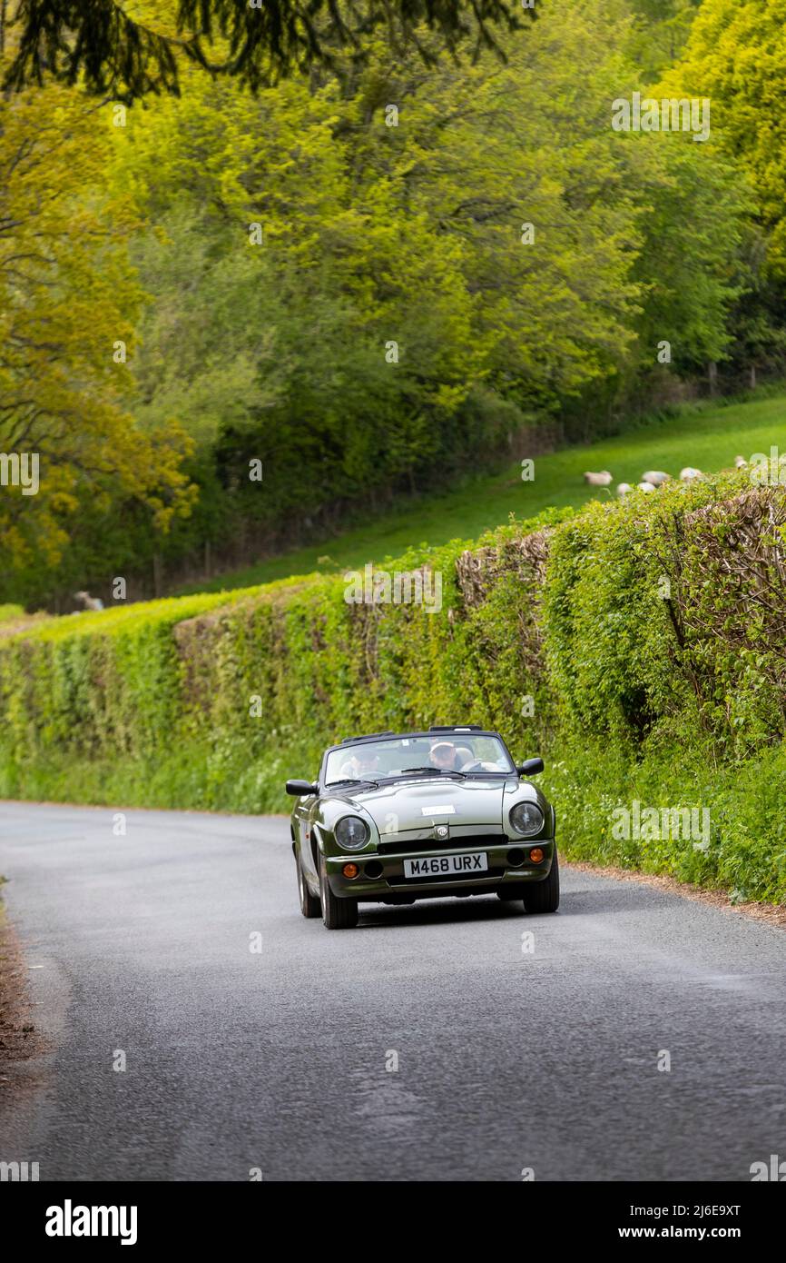 MGB soft top. Classic cars on the spring Wye Run through Wales and the ...