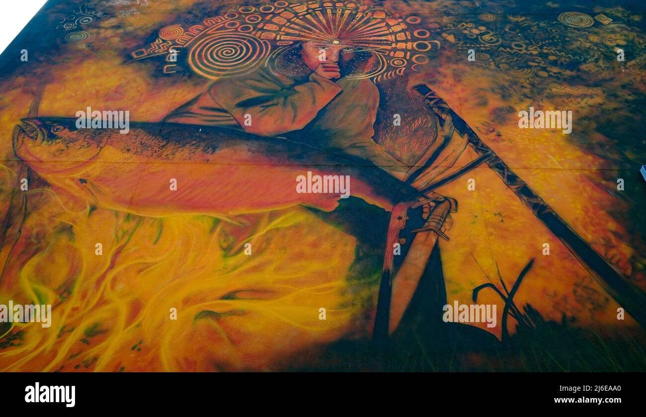 A mural of Salmon of Knowledge and the story of Fionn MacCumhaill by ...