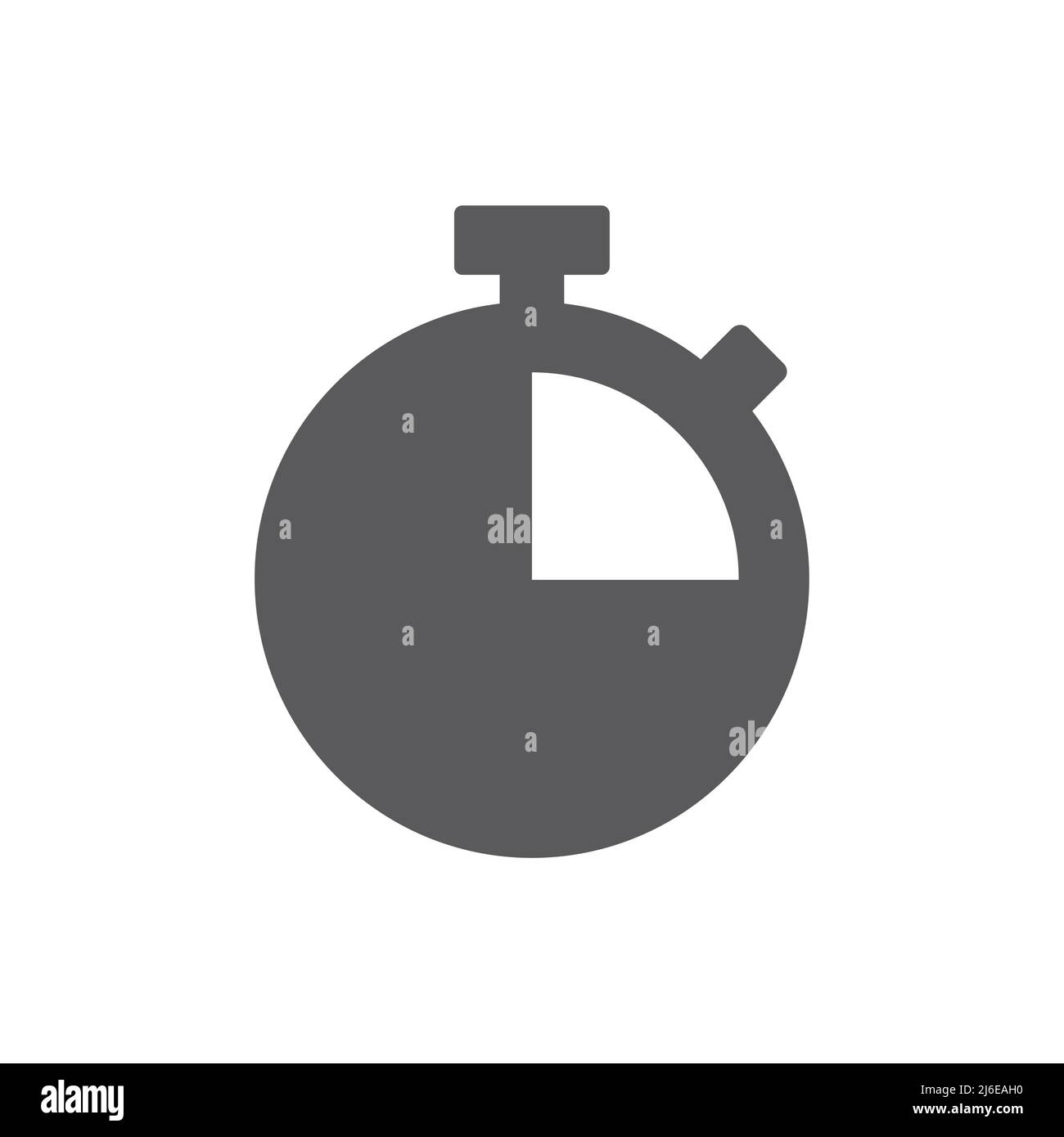 Stopwatch clock black vector icon. Timer and chronometer filled symbol ...