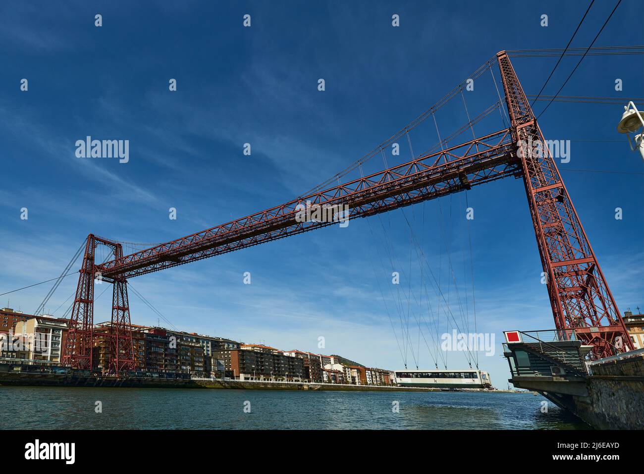 The Bizkaia suspension bridge between Portugalete and Las Arenas Stock ...