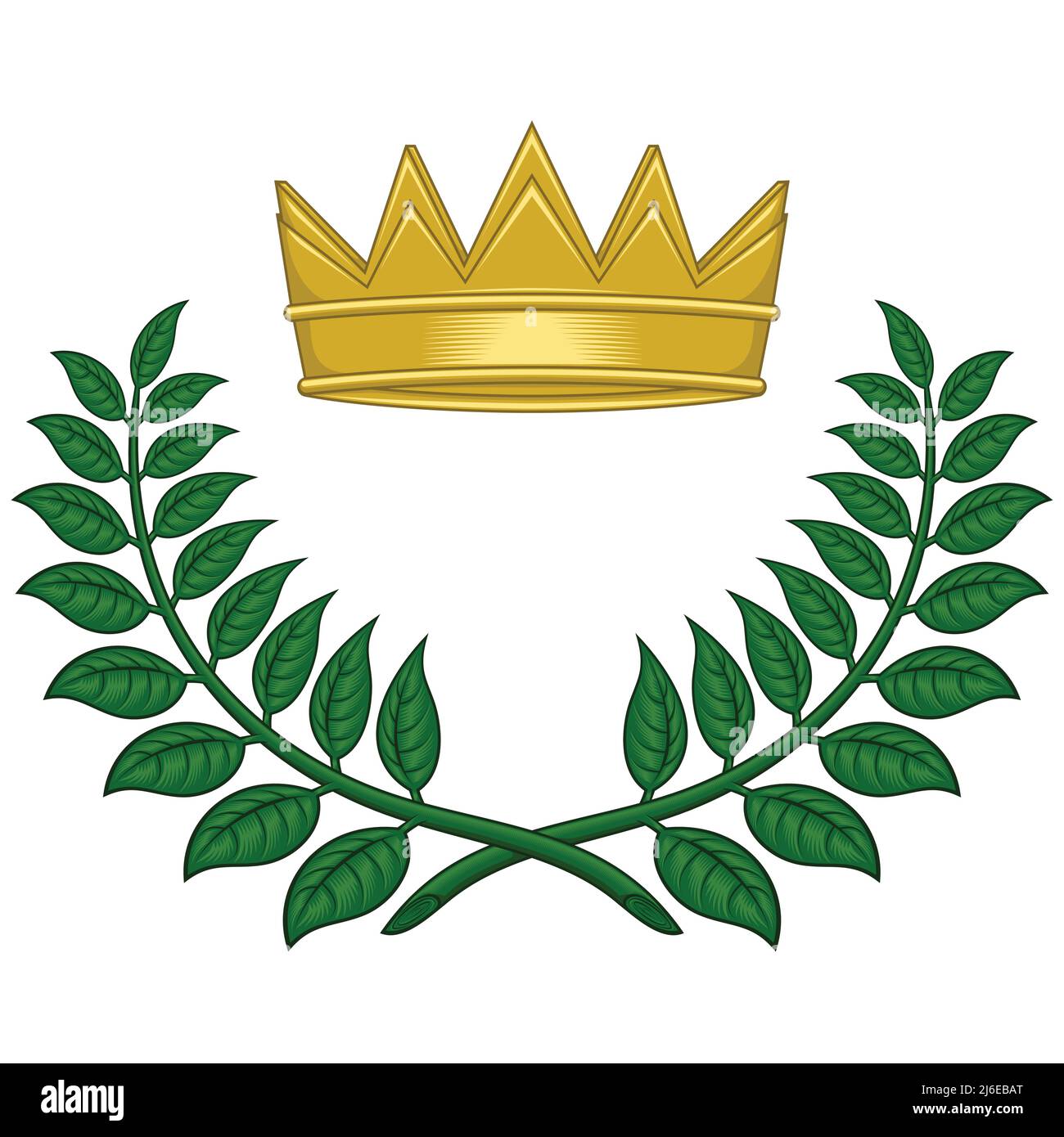 Laurel wreath vector design with royal crown, crowns to award winners ...