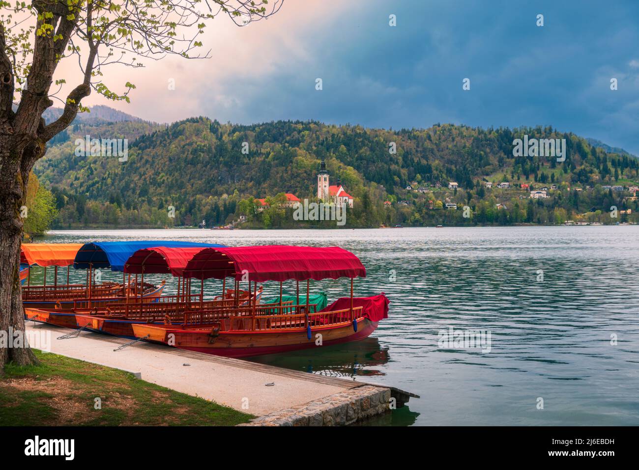 Traditional pletna boat hi-res stock photography and images - Alamy