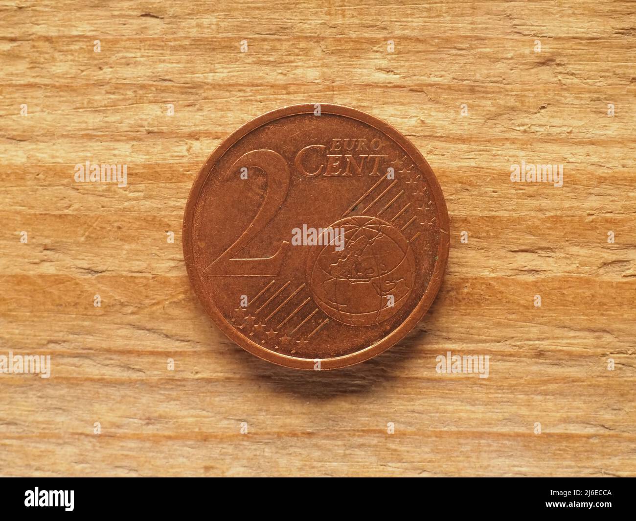 two cents coin common side, currency of the European Union Stock Photo ...