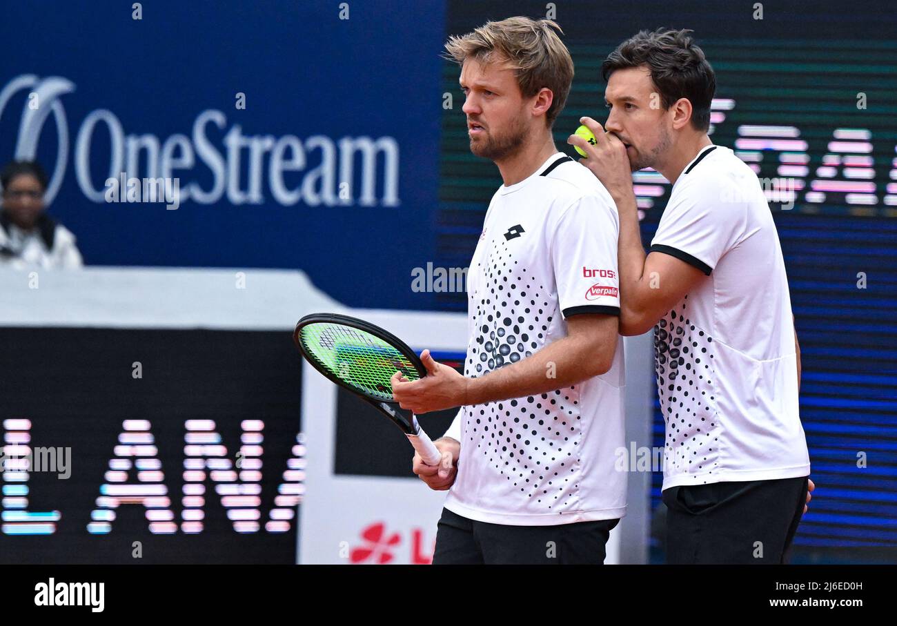 01 May 2022, Bavaria, Munich: Tennis: ATP Tour - Munich, Doubles, Men ...