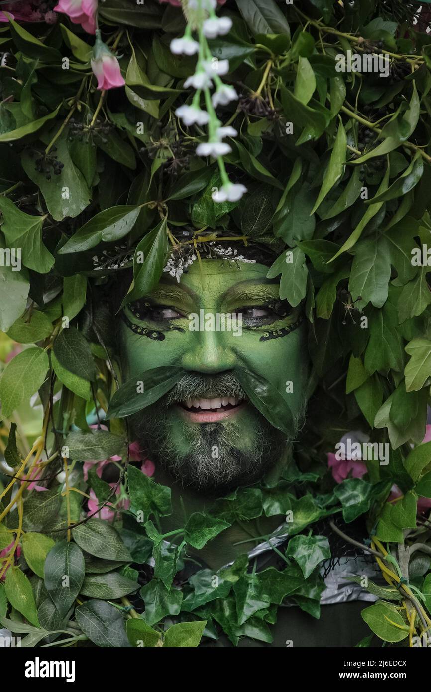 Beltane celebrations on May Day in Glastonbury as part of a pagan ...